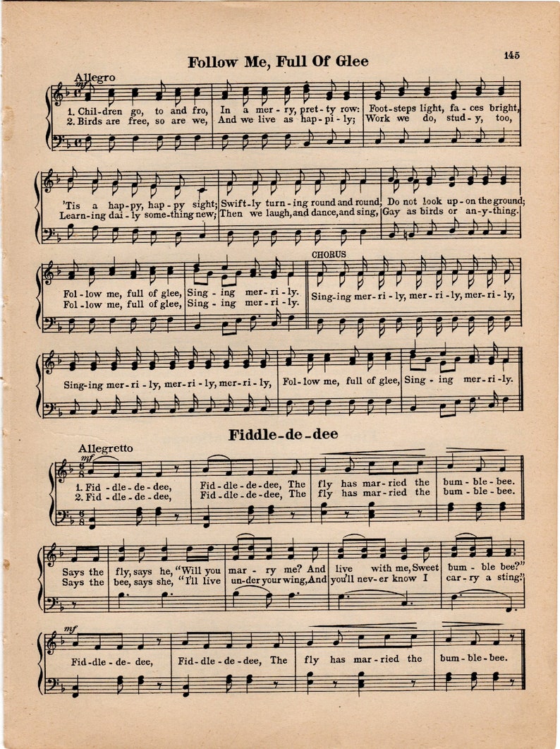 Antique Music Sheets - Volume 1, Digital Download - Etsy