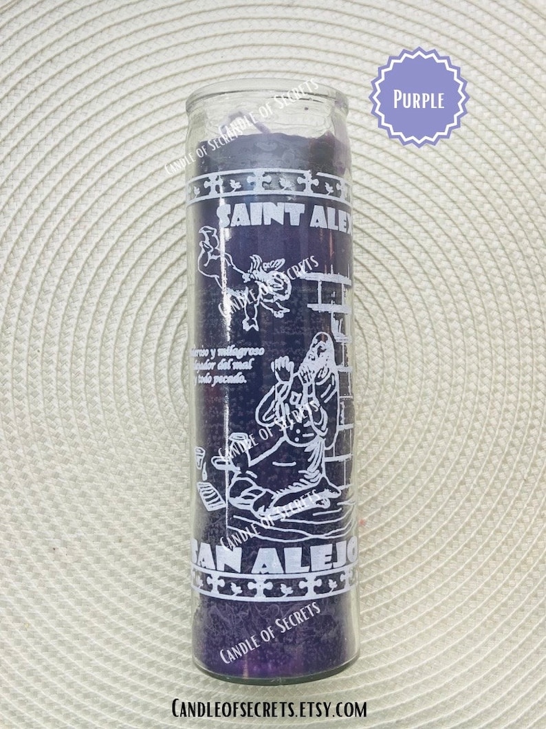 Saint Alex Glass Candles, Velas De San Alejo - Etsy