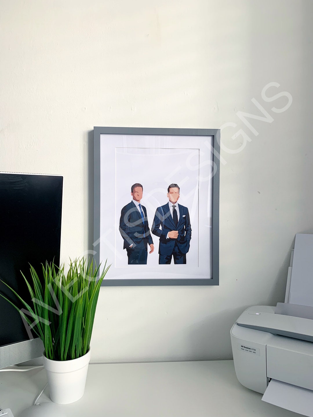 Harvey & Mike | Suits | Faceless Illustration | Fan Merch | A4 - Etsy