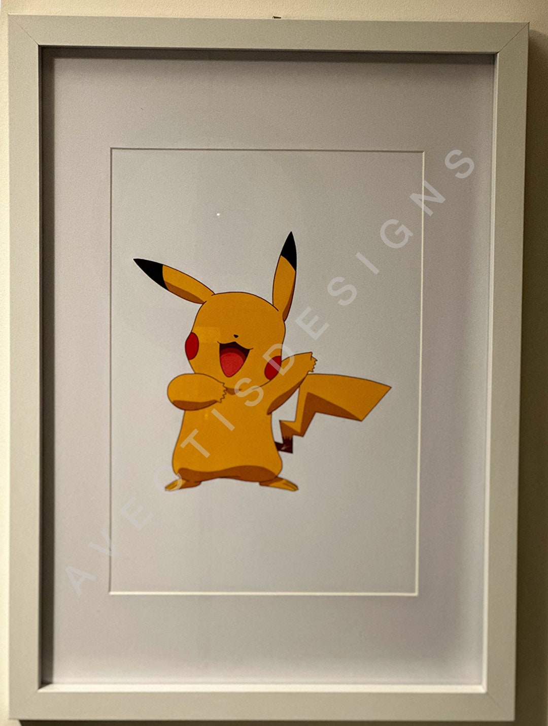 Pikachu Pokémon Faceless Illustration A4 Print - Etsy