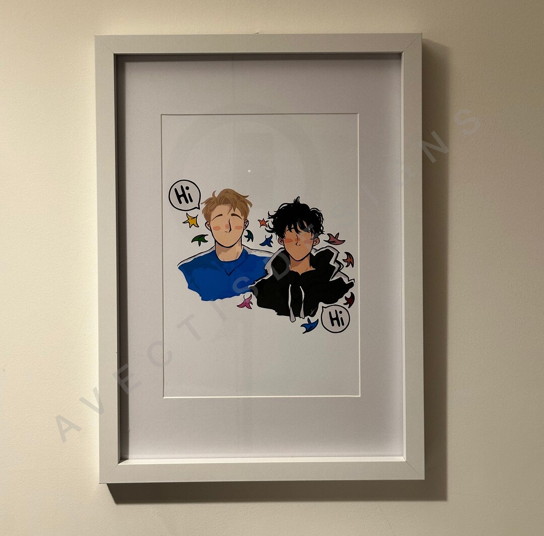 Heartstopper “nick & Charlie” Set | Faceless Illustration | Fan Merch ...