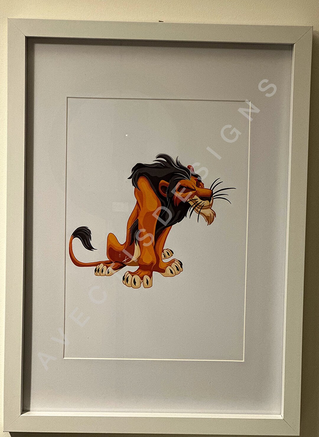 Scar the Lion King Faceless Illustration Fan Merch A4 - Etsy