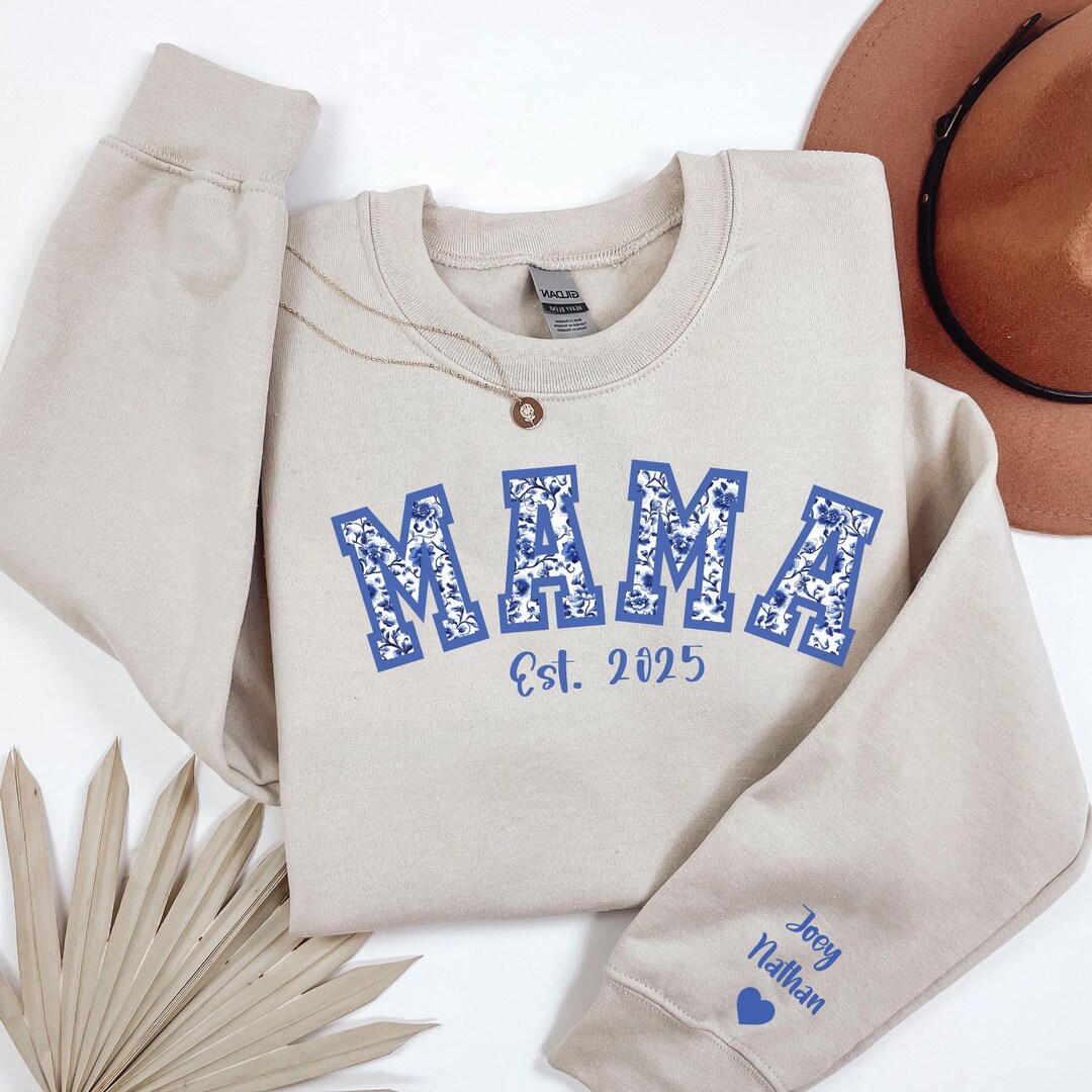 Custom Mama Porcelain Sweatshirt Mima Mothers Day Gift Grandma Sweater Cute Mom Crewneck Custom ...