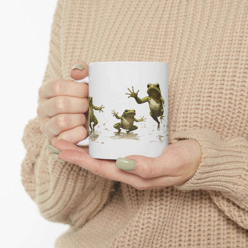 Cute Frog Mug Happy Hopping Frog Mug Coffee Mug Frog Lover - Etsy