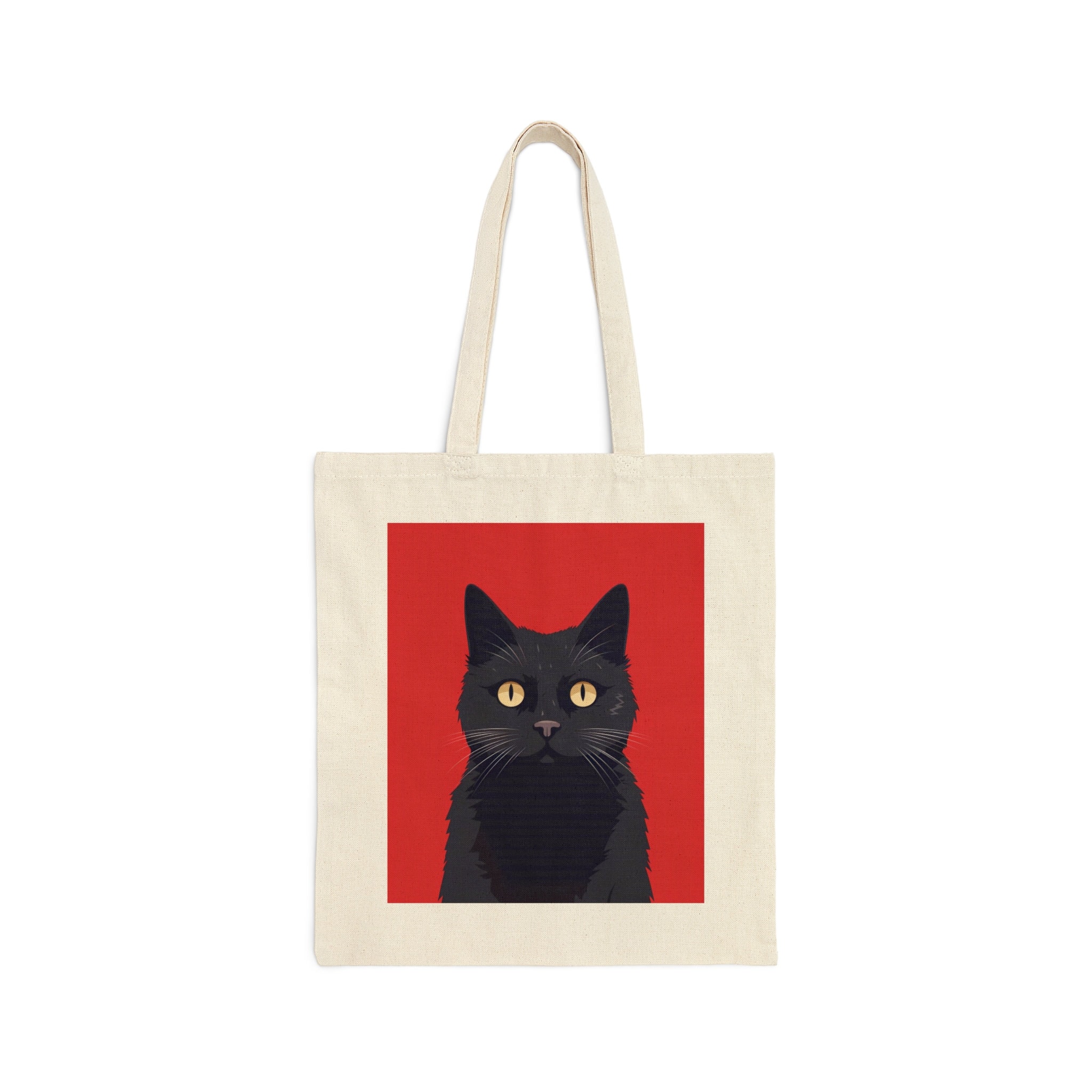 Adorable Black Cat Themed Tote Bag 100 Cotton Sustainable Style For