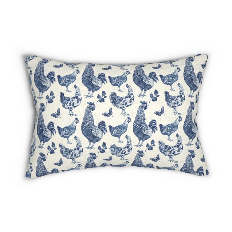 Farmhouse Chicken Pillow Chicken Lover's Cushion, Cottagecore Home ...