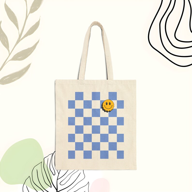 Vans Inspired Tote Bag, Skateboard Theme Gift for Skaters Checkered ...