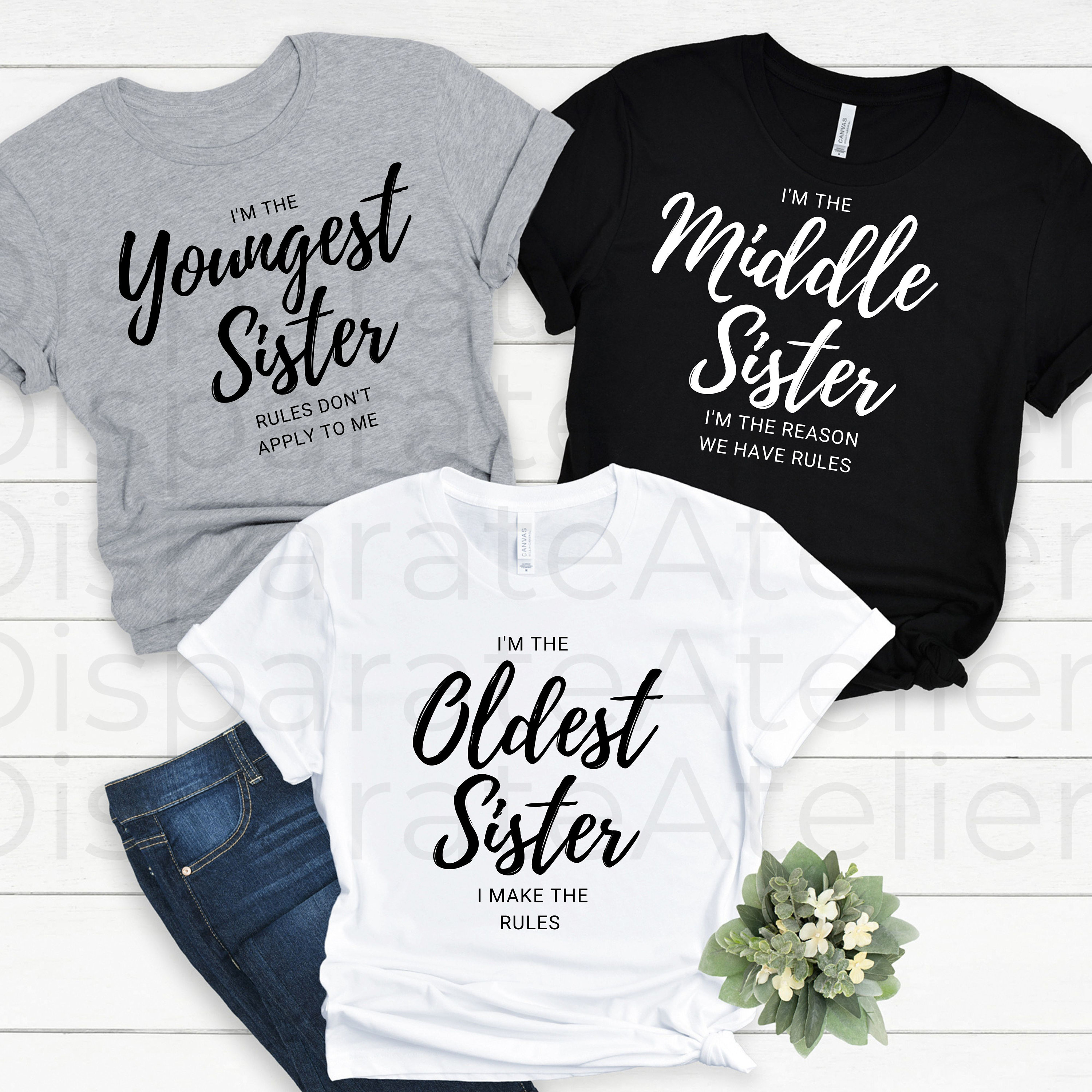 Middle Sister PNG Svg Graphic File, I'm the Middle Sister, Family Shirt ...