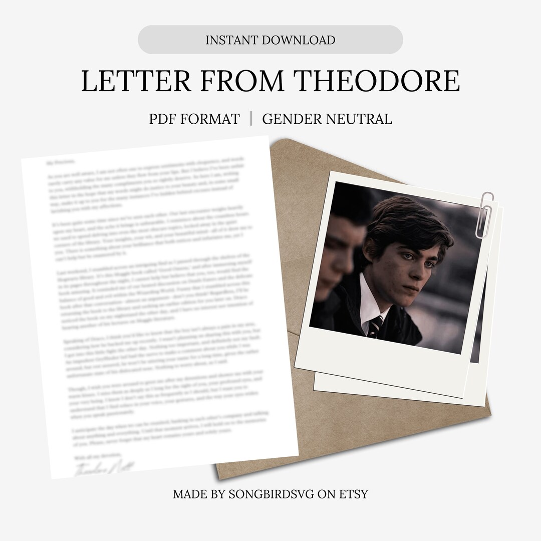 Love Letter From Theodore Nott Digital Parody Letter Not Personalized ...