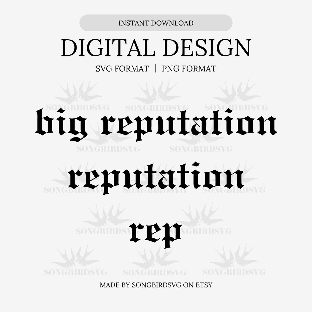 BUNDLE Big Reputation Reputation Rep Sticker PNG SVG Instant Download ...