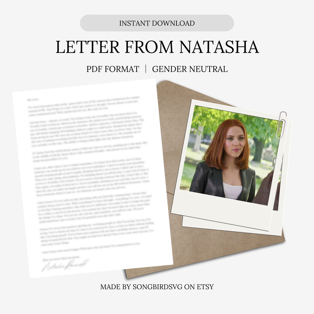 Love Letter From Natasha Romanoff | Digital Parody Letter | Not ...