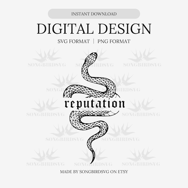 Reputation Snake Sticker PNG SGV Instant Download Digital Design Ready ...