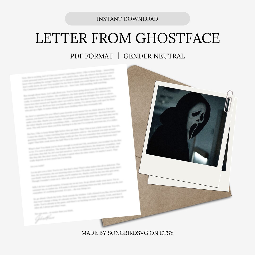 HALLOWEEN SPECIAL Letter From Ghostface Digital Parody Letter Not ...