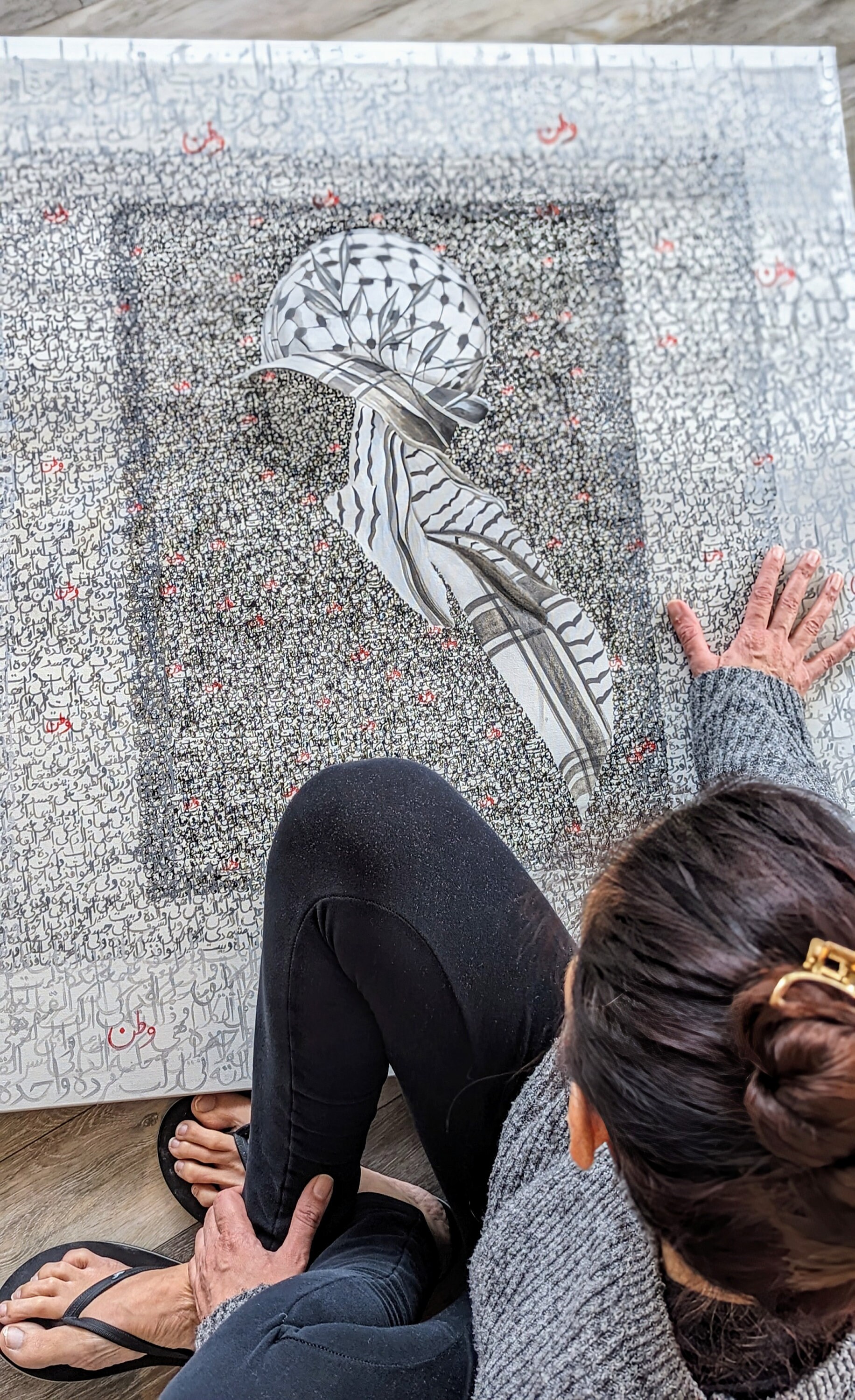 Original Handmade Painting Calligraphy Titled i Was There Mahmoud ...