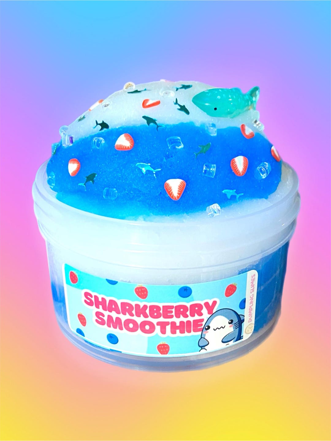 Shark Berry Icee Slime: Watermelon Scented, Shark Charm - 3oz/7oz - Etsy