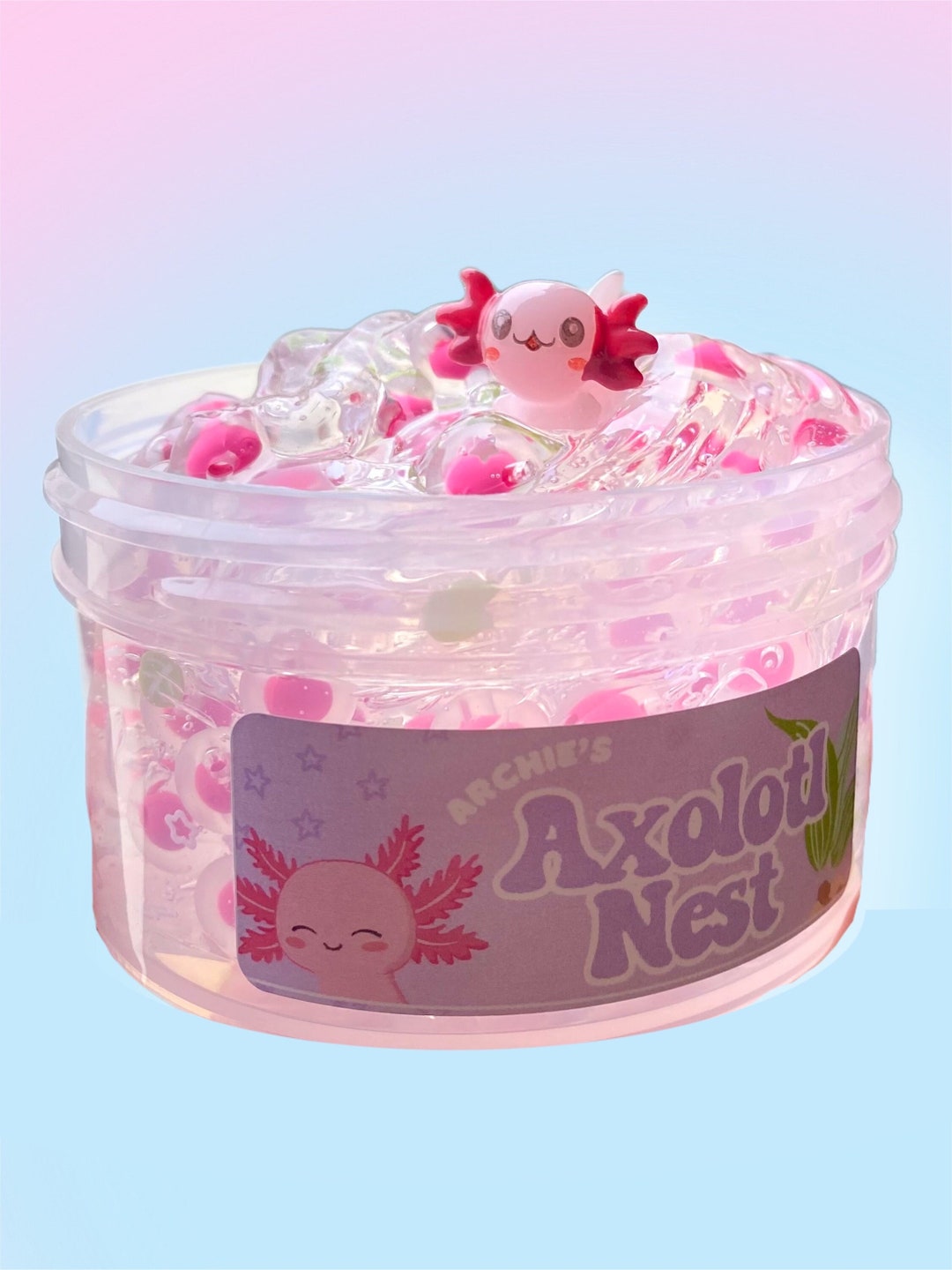 Axolotl Slime: Frog Spawn Beads, Axolotl Charm, Stress Relief Toy - Etsy