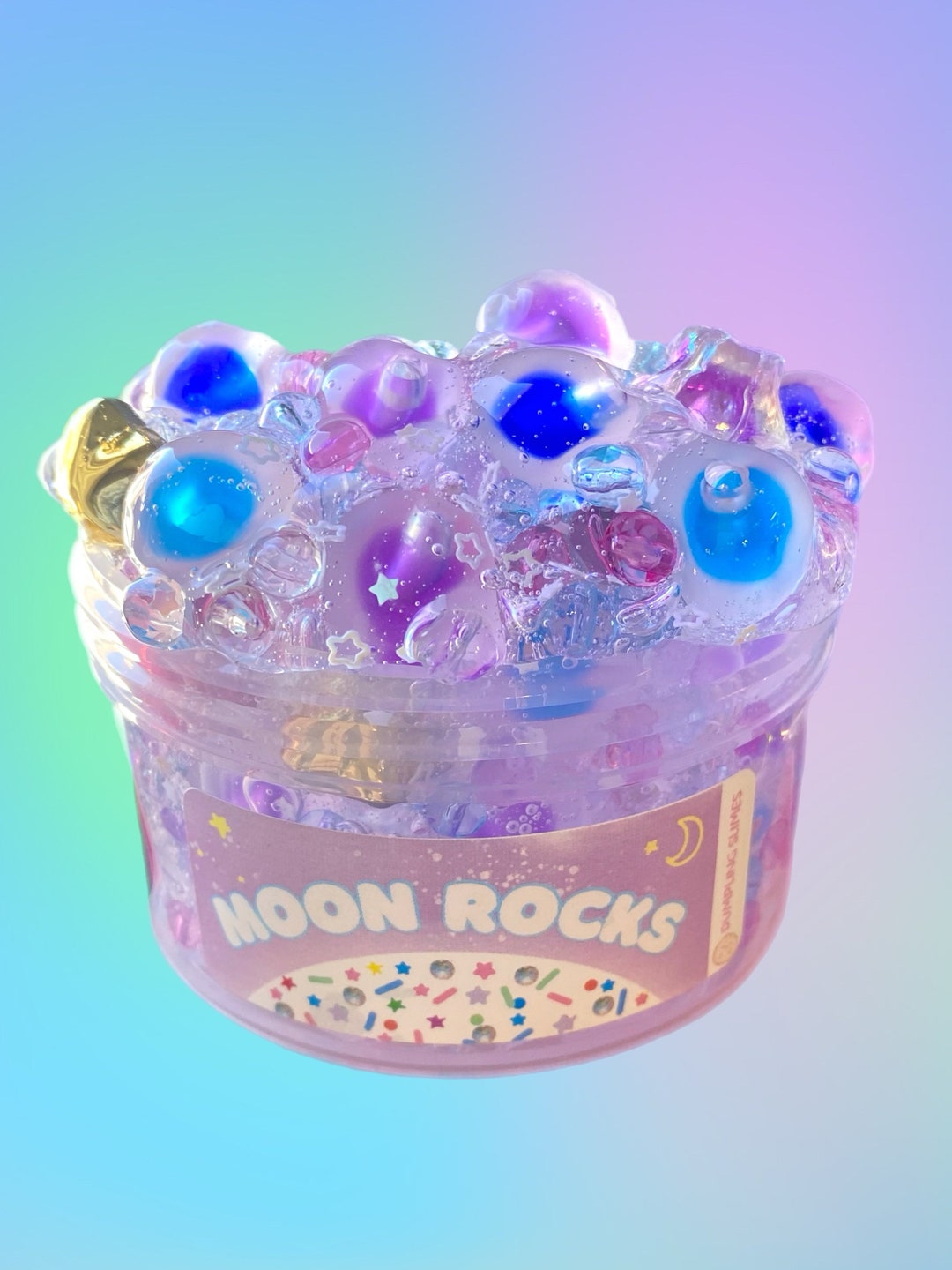 Moon Rocks Clear Slime: Crunch Bomb With Star Charms - Etsy