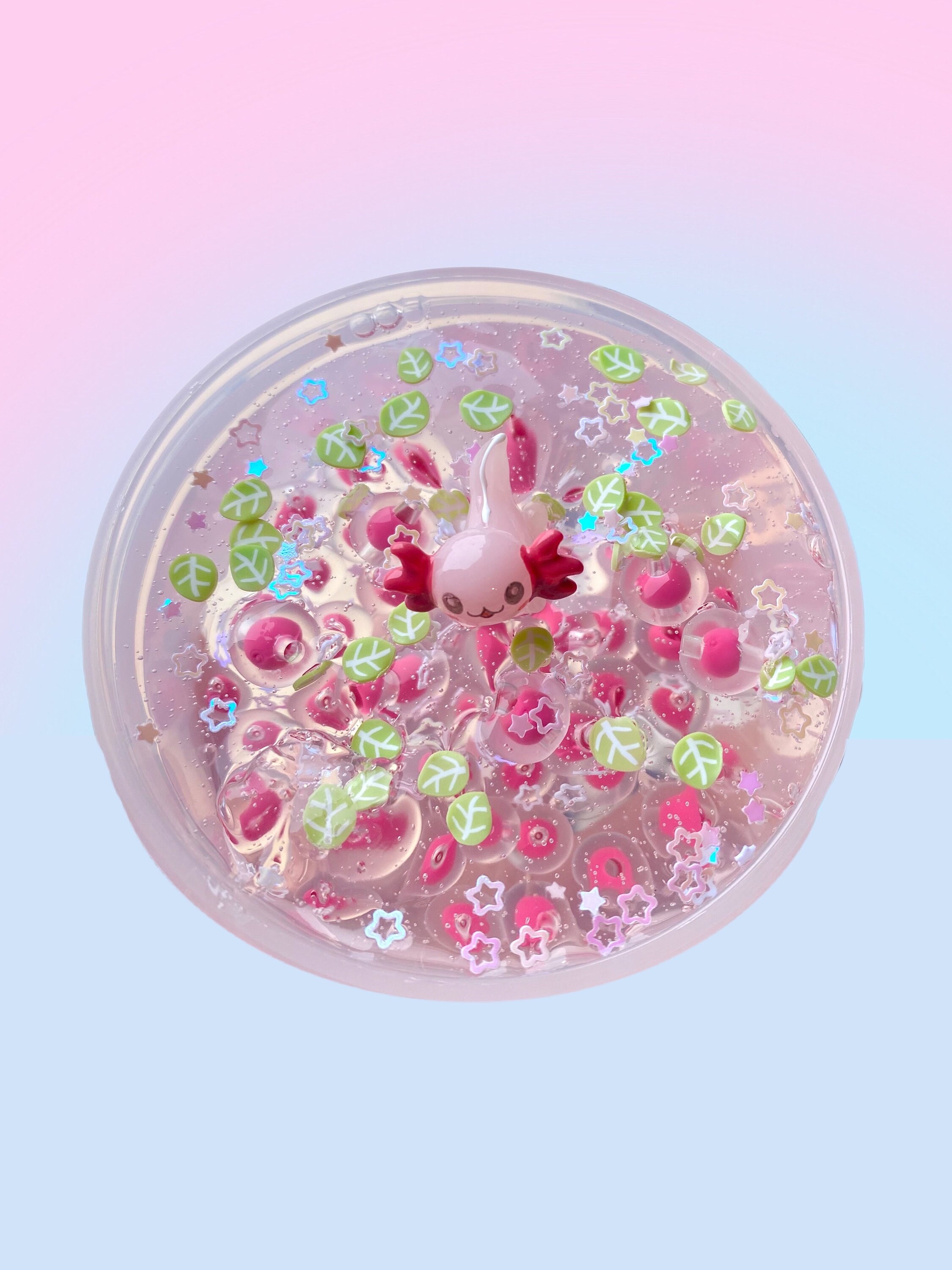Axolotl Slime: Frog Spawn Beads, Axolotl Charm, Fidgettoy - Etsy