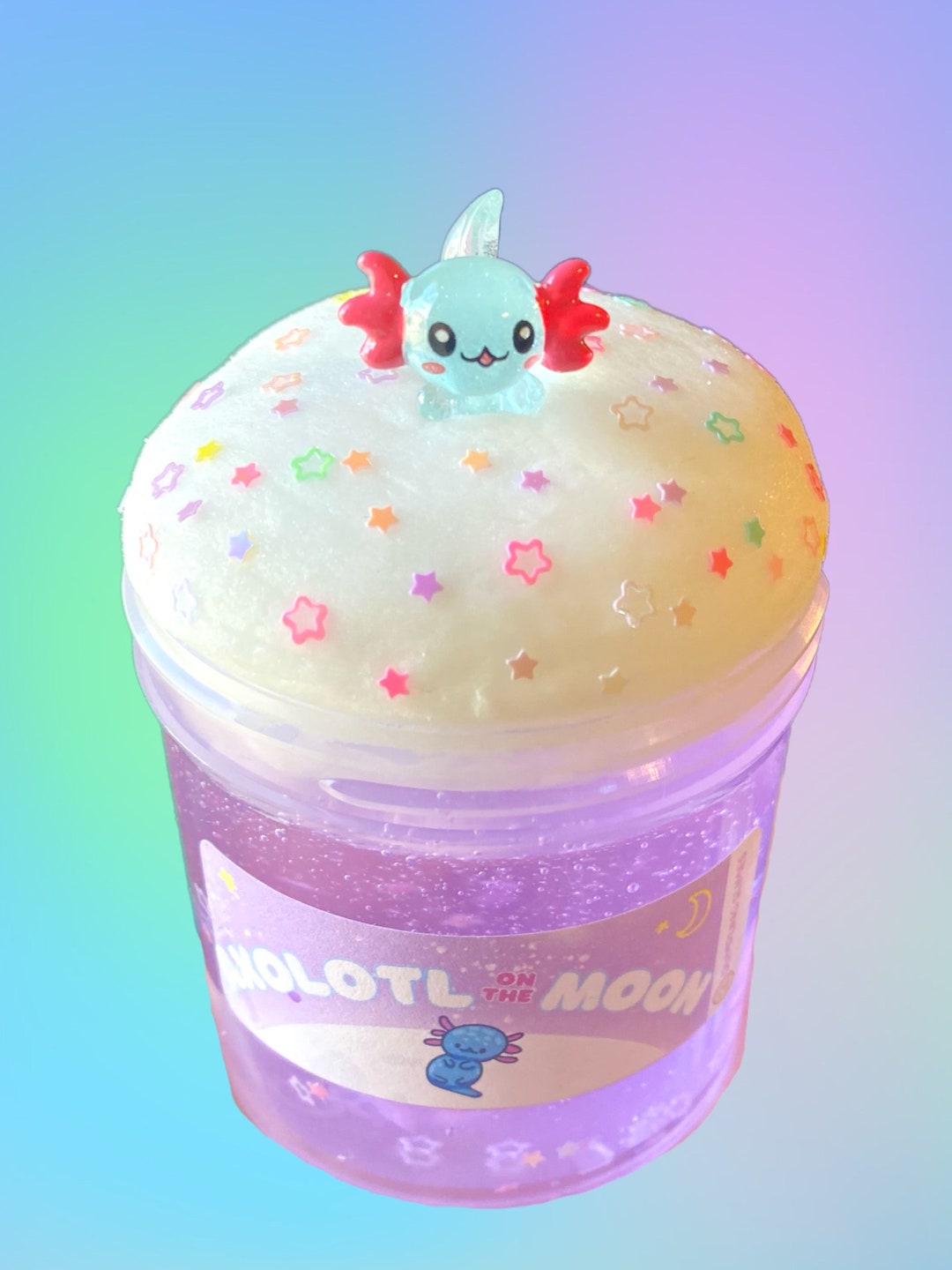 Axolotl on the Moon Slime, Cloud Float Slime, Clear Slime, Axolotl ...