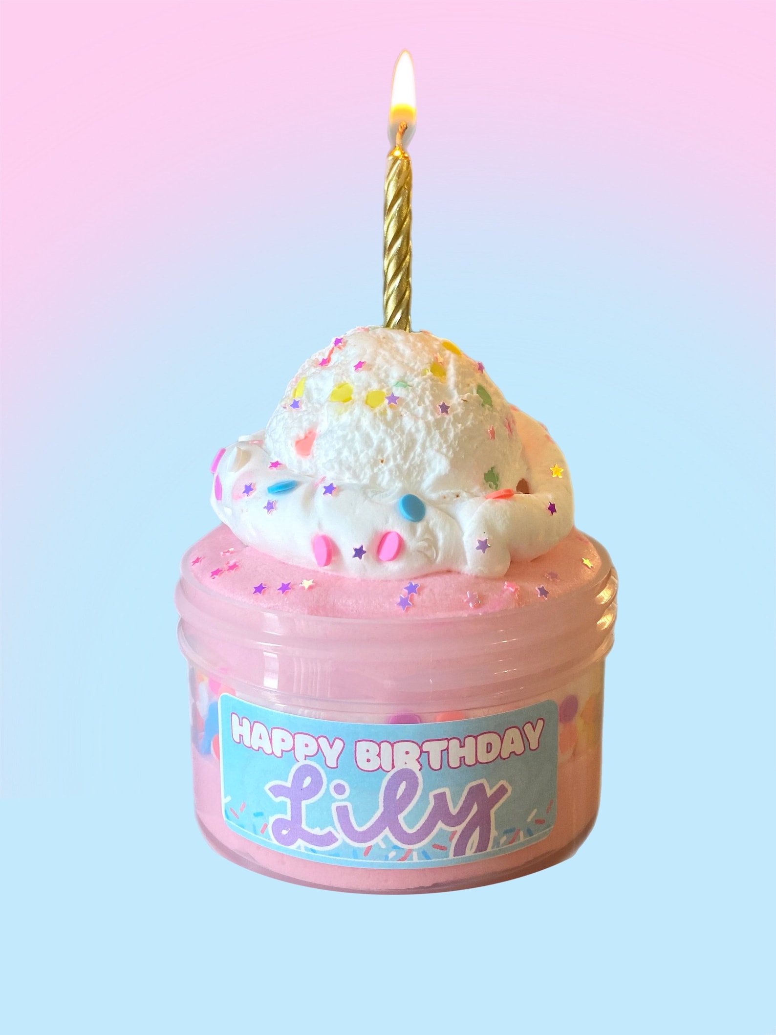 Personalized Birthday Cake Slime: Cotton Candy Scented Cloud Dough ...