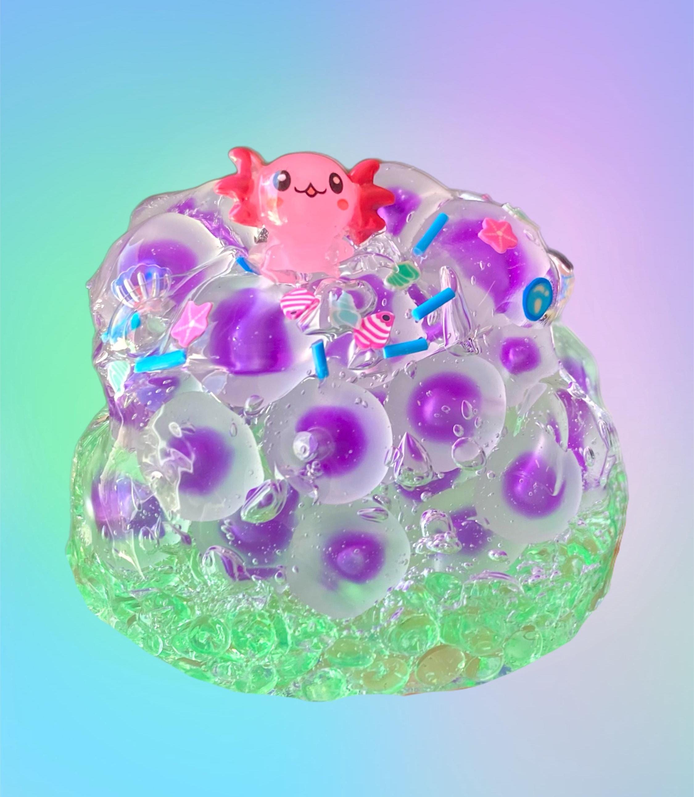 Axolotl Slime: Frogspawn Fishbowl Beads, Axolotl Charm - Fidget Toy - Etsy