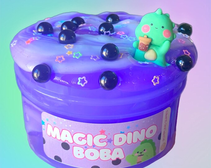 Magical Dino Boba Slime, Cleae Slime, Thick and Glossy Slime, Birthday ...