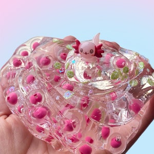 Axolotl Slime: Frog Spawn Beads, Axolotl Charm, Fidgettoy - Etsy