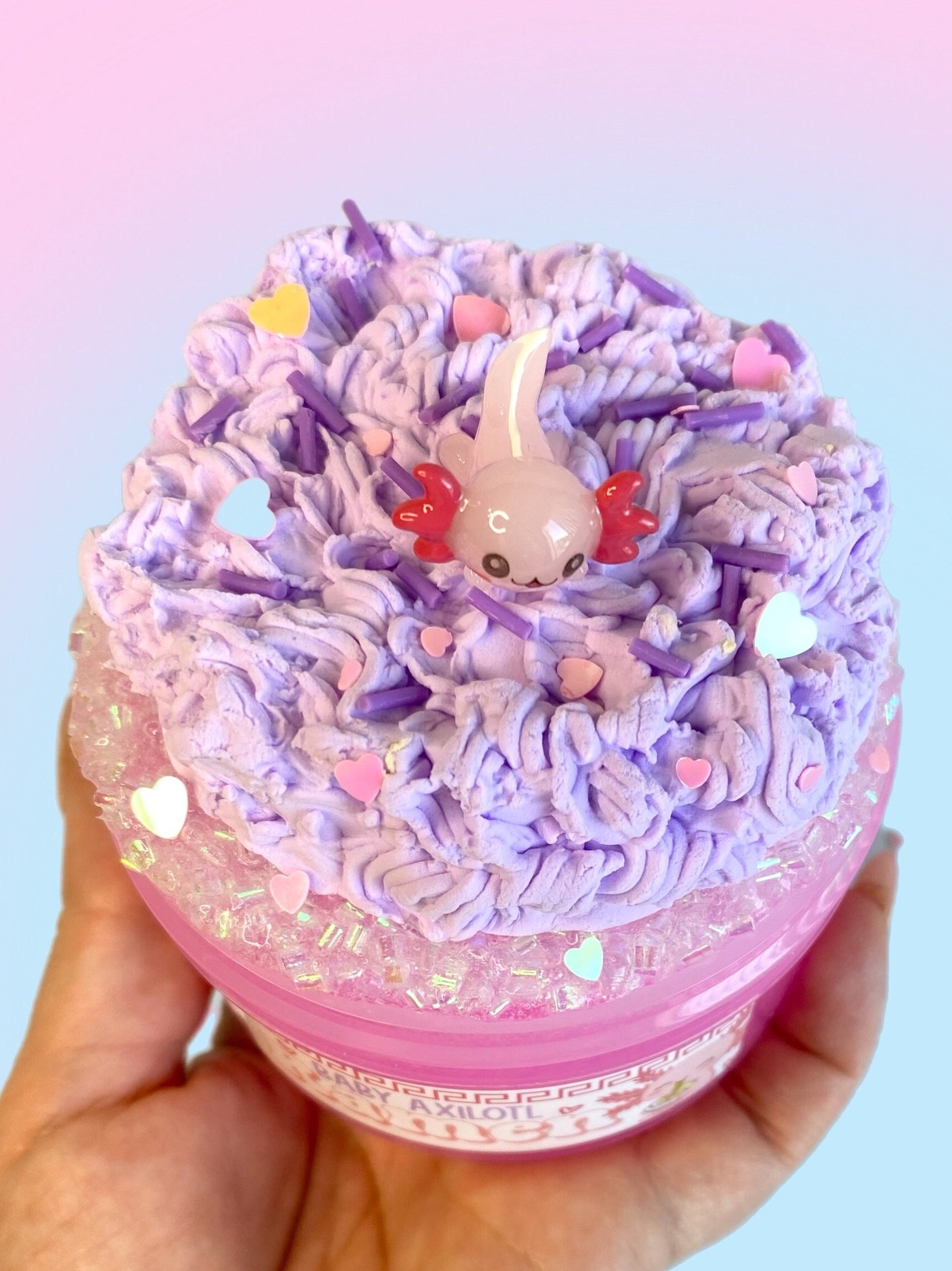 Axolotl Ramen Slime, Jelly Slime, Bingsu Bead Slime, Axolotl Charm ...