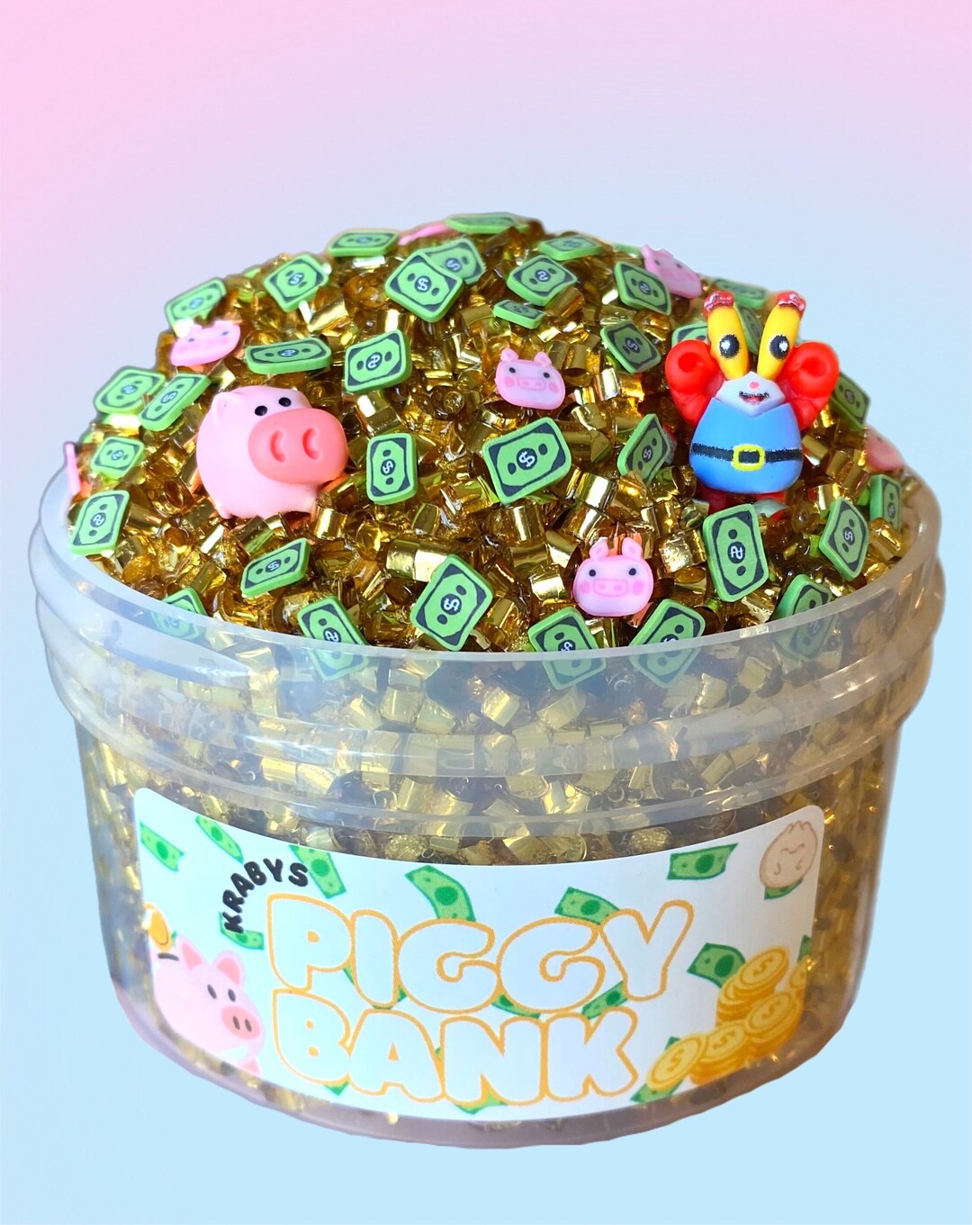 Krabbys Piggy Bank Slime, Bingsu Bead Slime, Crunchy Slime, Clear Slime ...