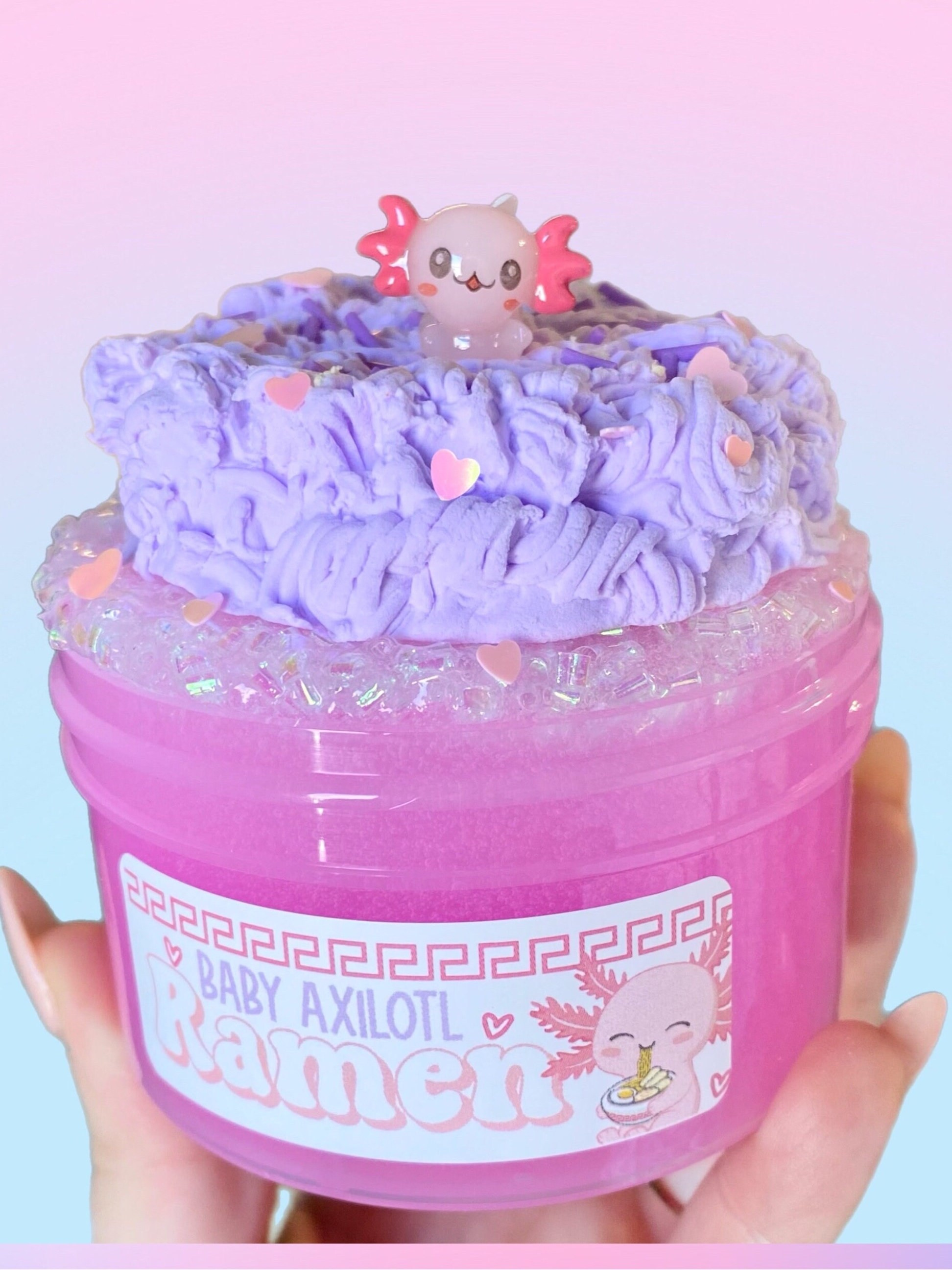 Axolotl Ramen Slime, Jelly Slime, Bingsu Bead Slime, Axolotl Charm ...