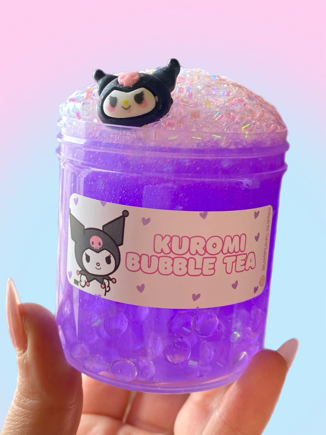 Kuromi Bubble Tea Slime, Fishbowl Bead Slime, Bingsu Bead Slime, Clear Slime, Stress Relief Toy ...