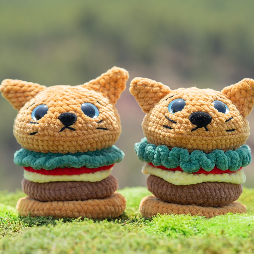 LOW SEW - Patty the Catburger Pattern - Crochet - Amigurumi - Cat - Burger - Etsy