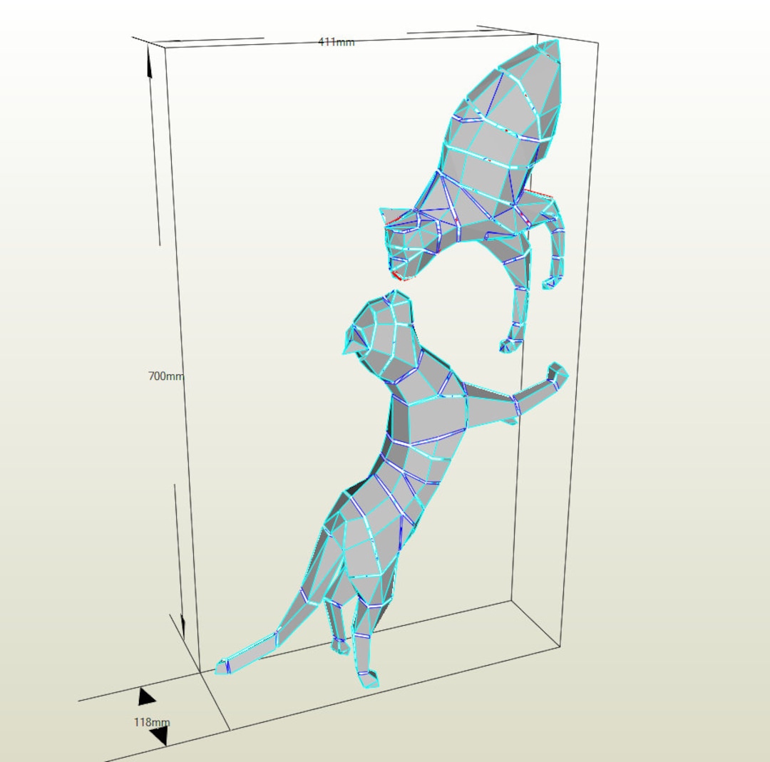 Two Cat for Papercrafts, Family, Kids Activities, 3D Pepakura Designs ...