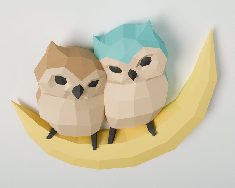 Owl Couple for Papercrafts, Family, Kids Activities, 3D Pepakura ...