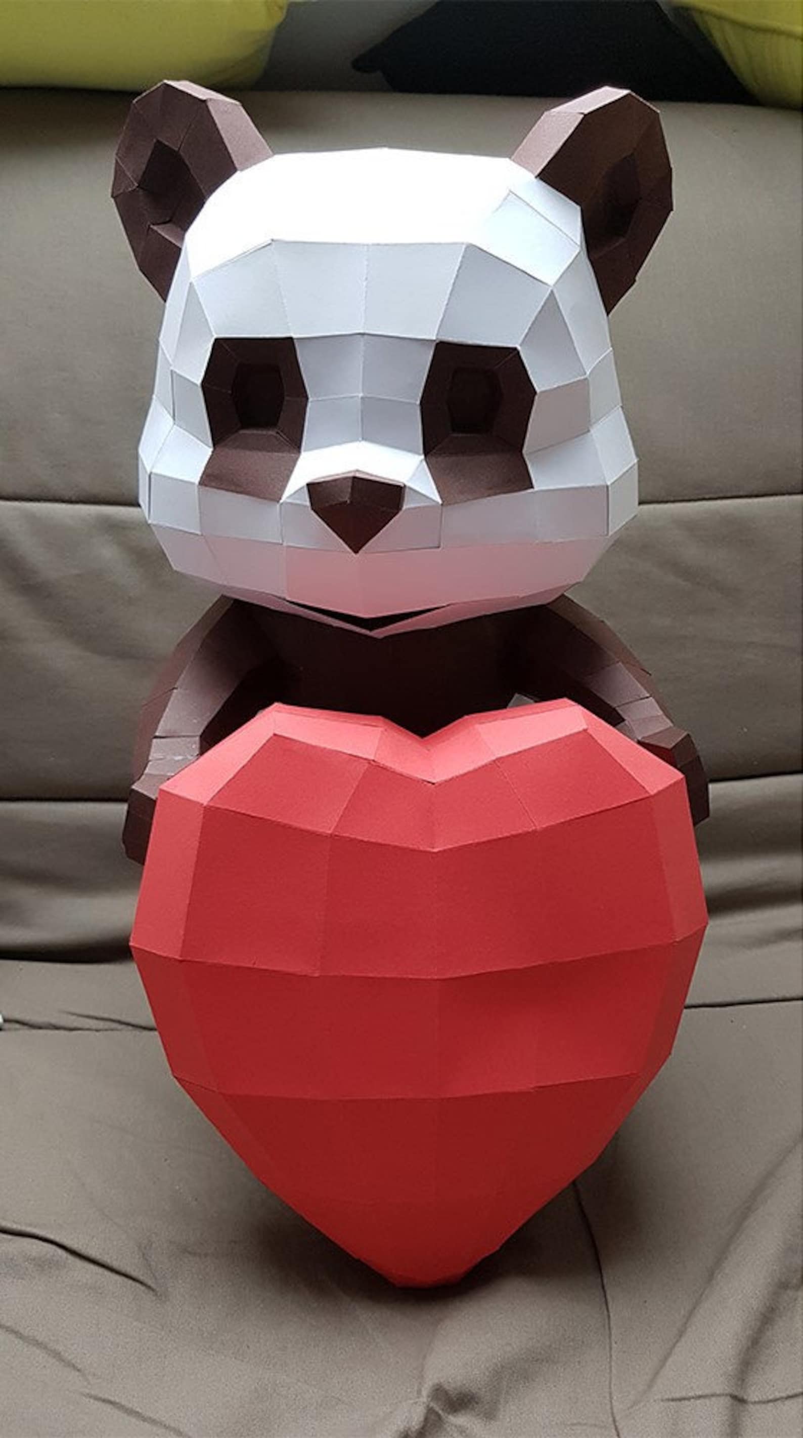 Panda Heart for Papercrafts, Family, Kids Activities, 3D Pepakura ...