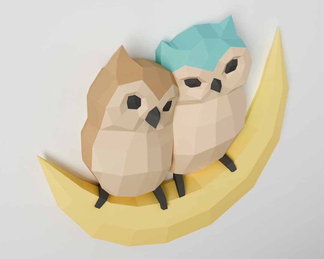 Owl Couple for Papercrafts, Family, Kids Activities, 3D Pepakura ...