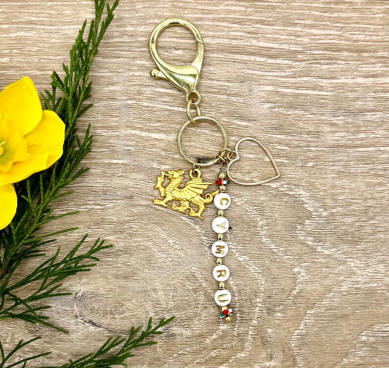 Welsh Beaded Keychains, Wales Keyring, Cymru Gift - Etsy