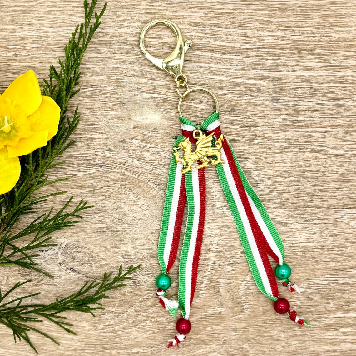 Welsh Beaded Keychains, Wales Keyring, Cymru Gift - Etsy