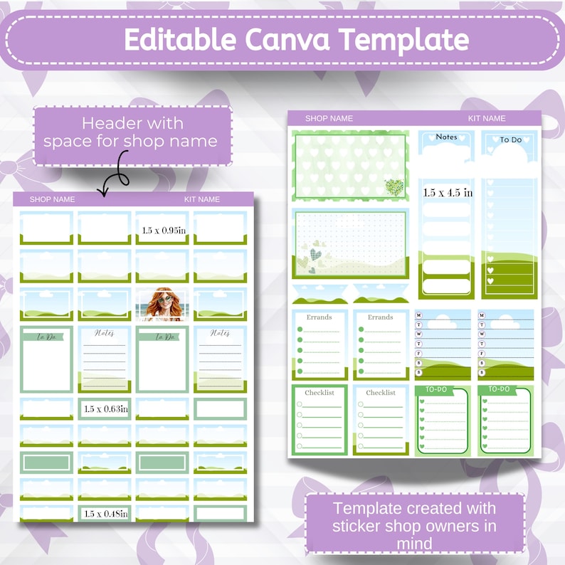Editable Canva Sticker Template: 7x9 Erin Condren Sticker Planner ...