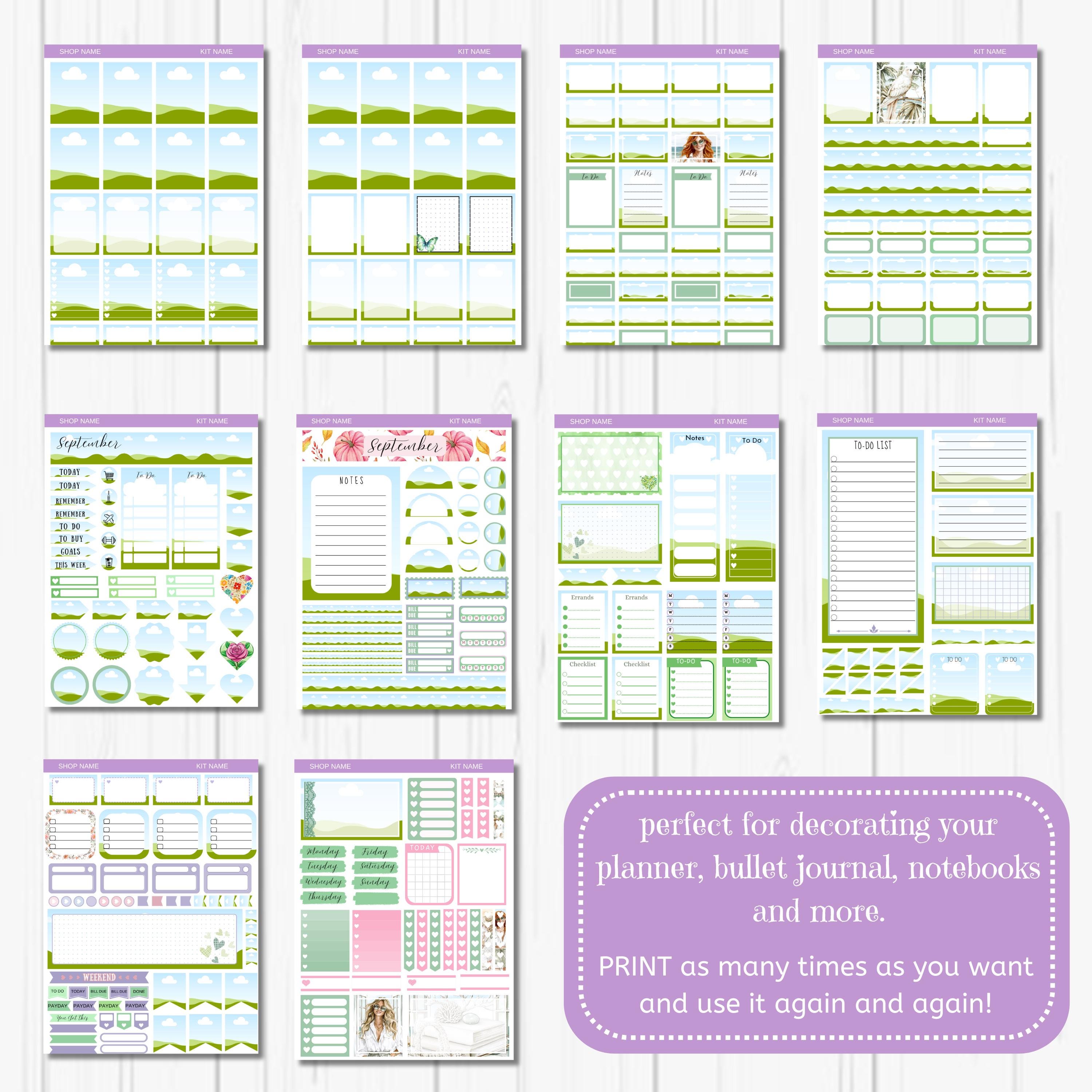 Editable Canva Sticker Template: 7x9 Erin Condren Sticker Planner ...