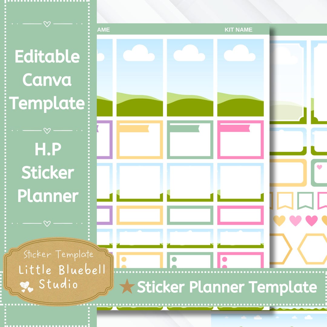 Editable Sticker Planner Template, Canva Sticker Template, Happy ...