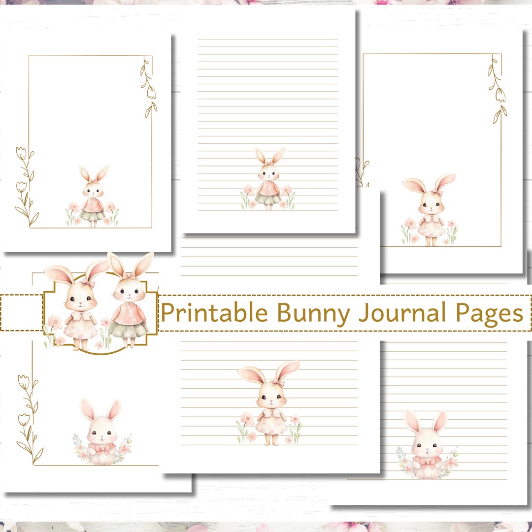 Watercolor Easter Bunny Stationery, Printable Paper, Spring Stationery ...