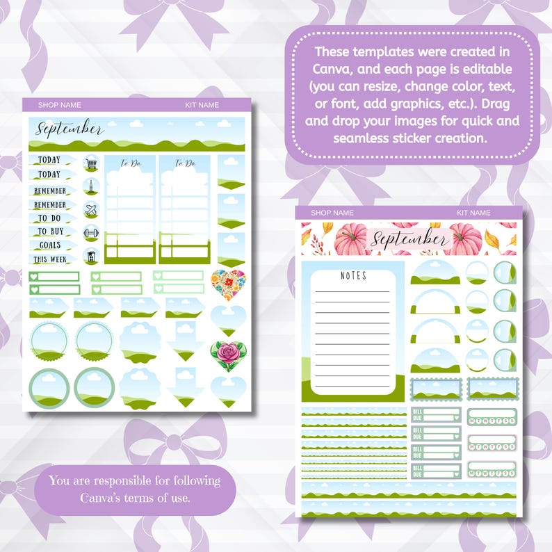 Editable Canva Sticker Template: 7x9 Erin Condren Sticker Planner ...