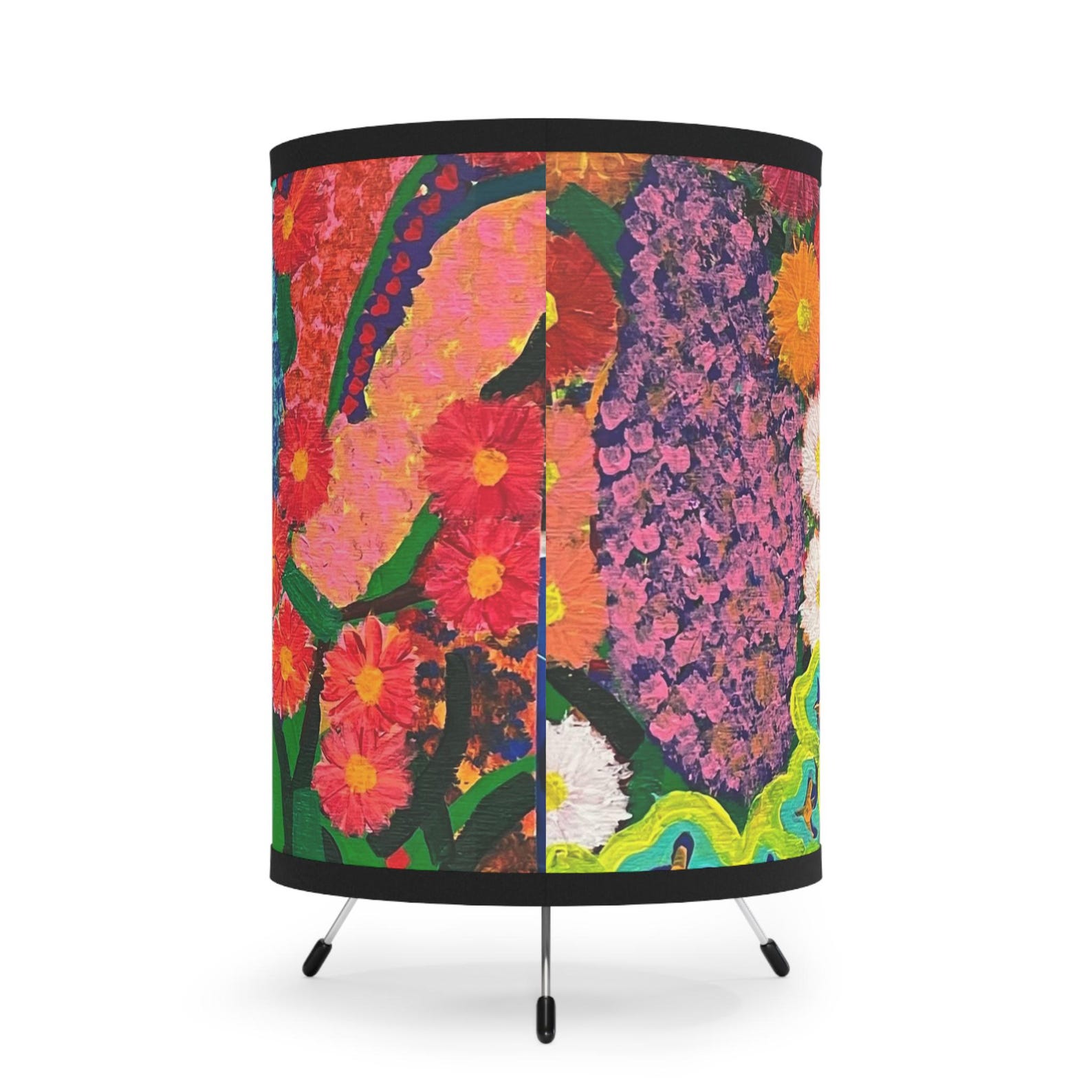 Tripod Lamp, Wildflowers Original Painting by Tara Crowder, Floral Home ...