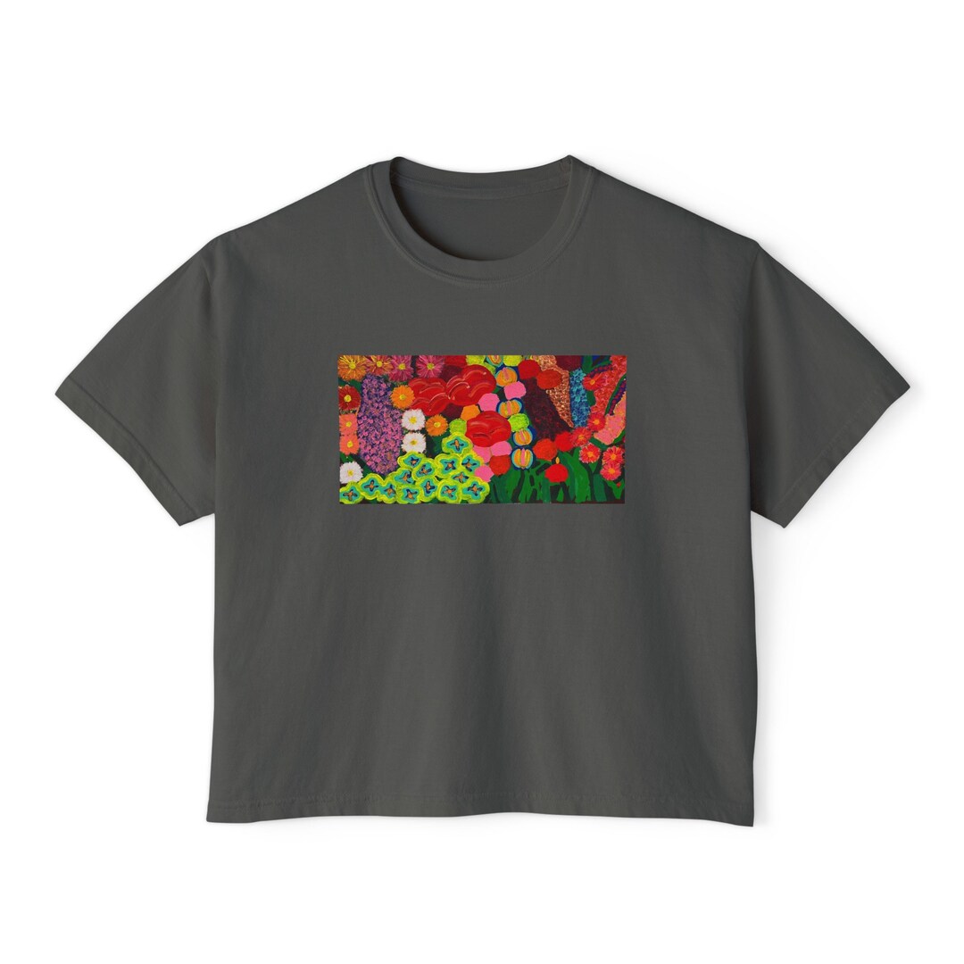 Wildflowers Original Painting Womens Boxy Tee - Etsy