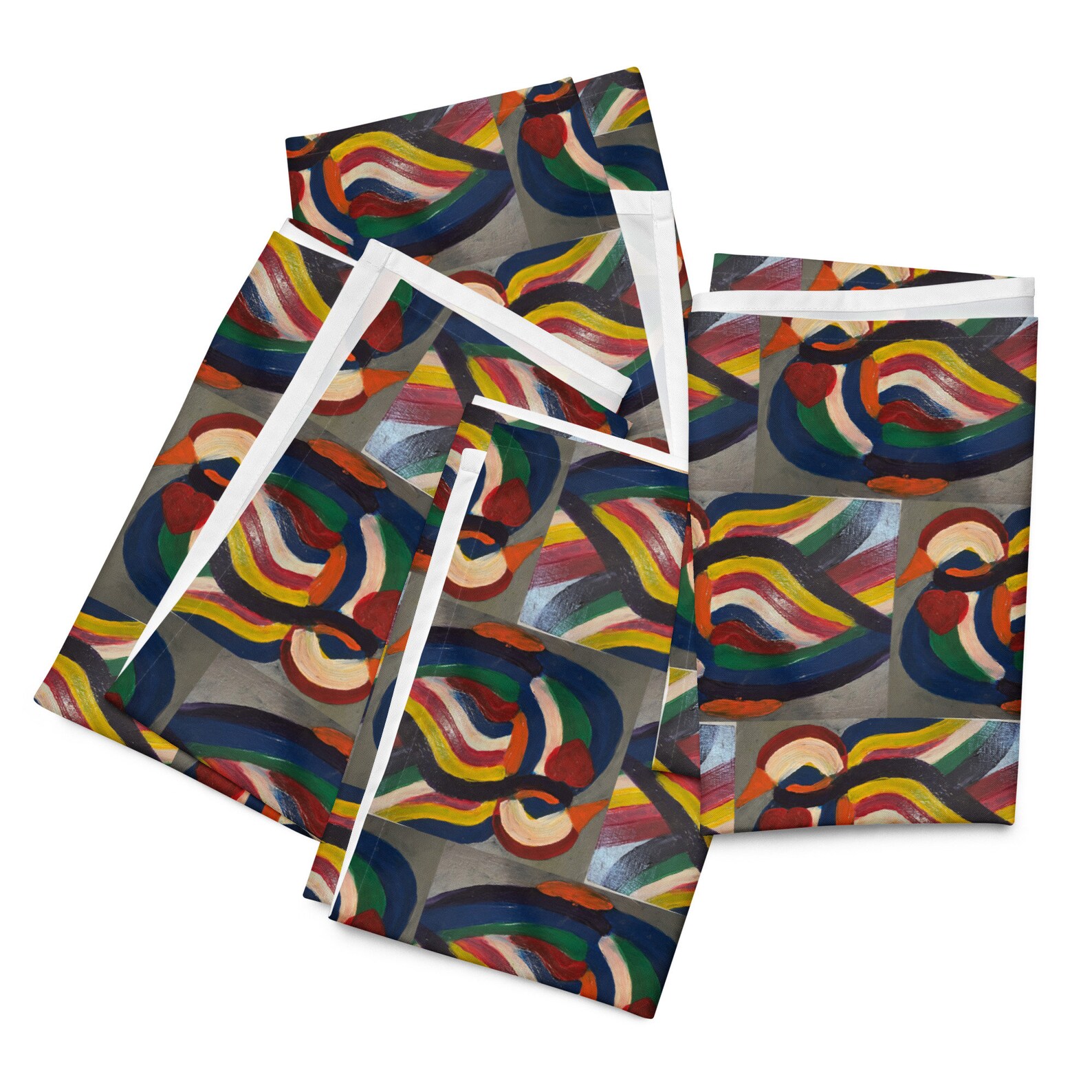 Joy Duck Original Print Cloth Napkin Set Table Decor Hand - Etsy