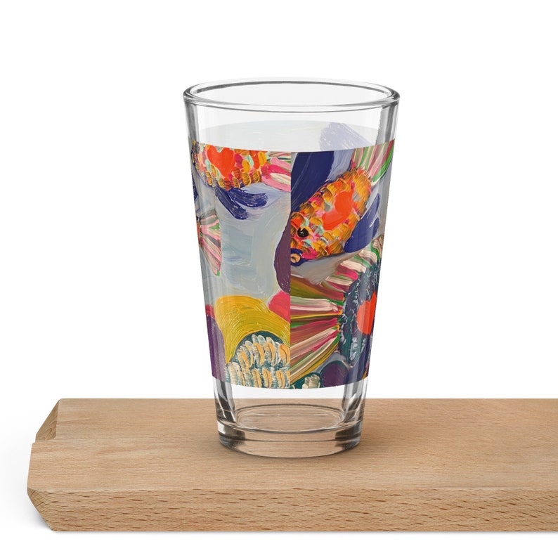 Joy Fish Original Painting Shaker Pint Glass - Etsy