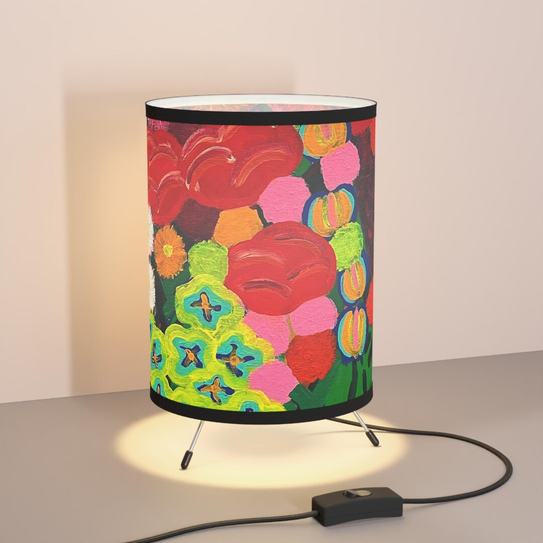 Tripod Lamp, Wildflowers Original Painting by Tara Crowder, Floral Home ...