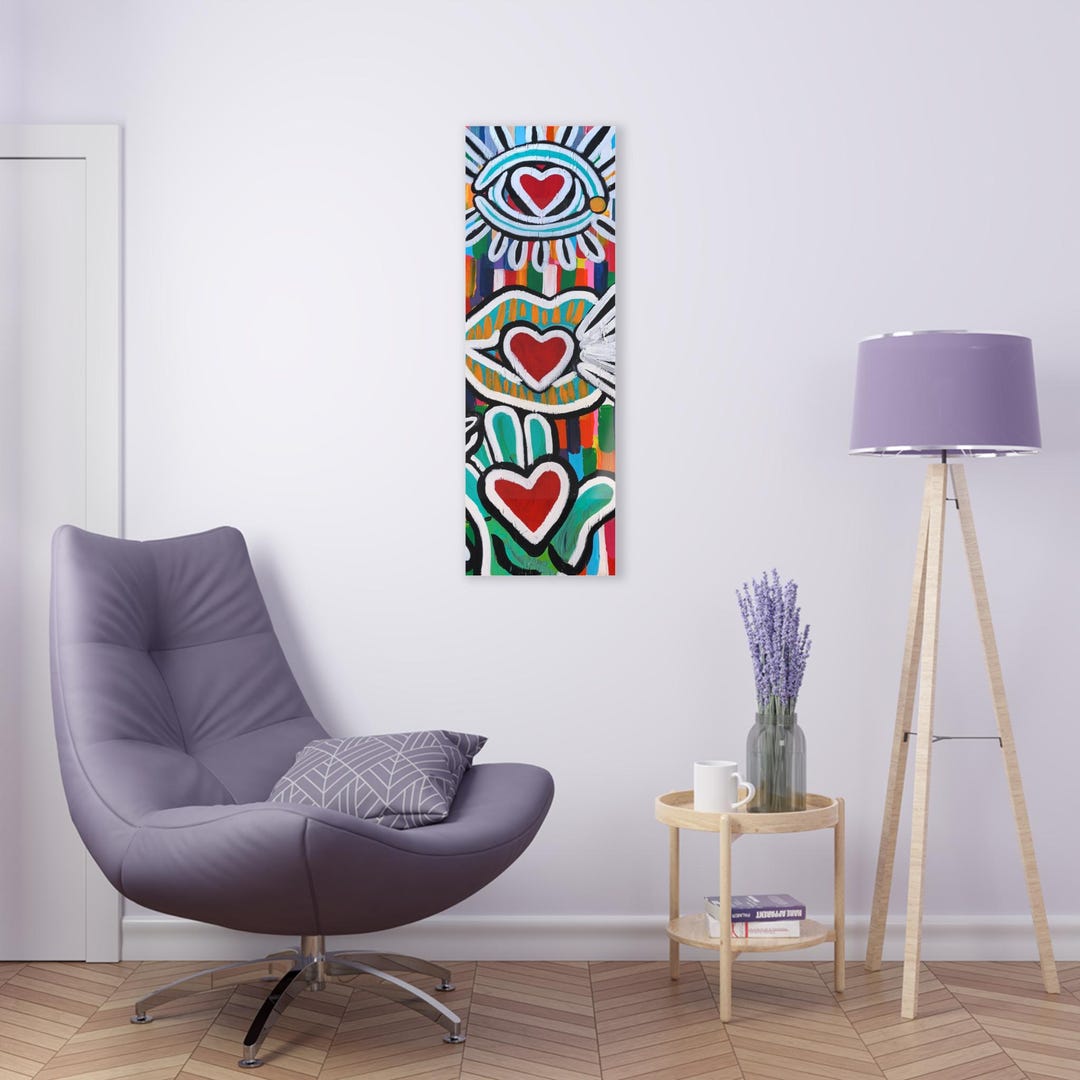 Acrylic Prints - Love is a Verb Original Folk Art Painting by Tara ...