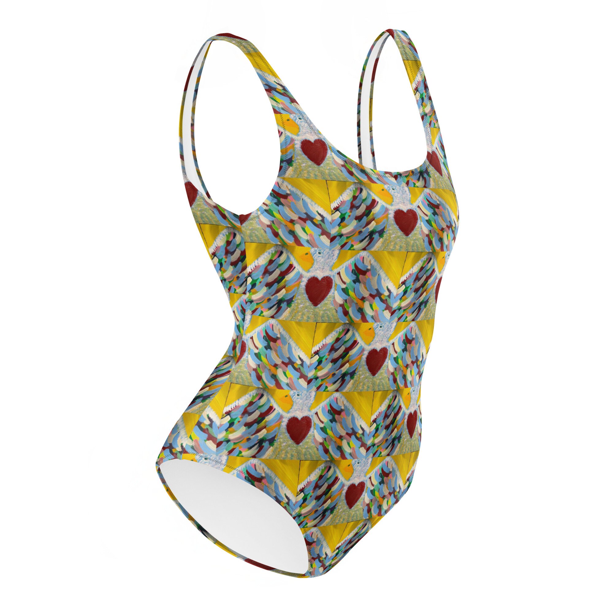 Sunrise Bird Original Print One-piece Swimsuit, Bird Swimsuit, One ...
